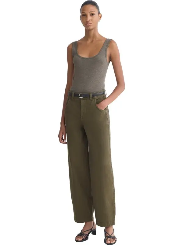 Everlane Utility Twill Barrel Pant - Olive Night