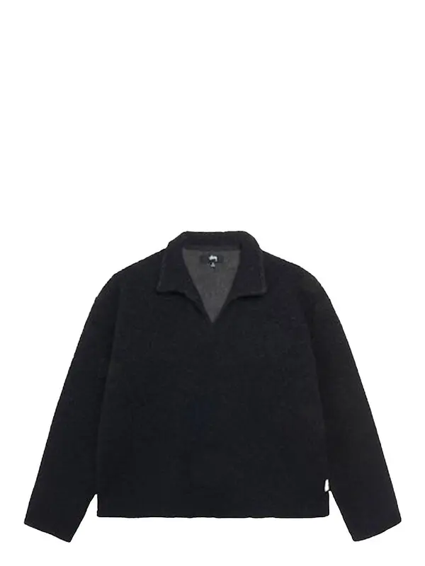 StÜssy Wool Blend Sherpa Pullover - Black