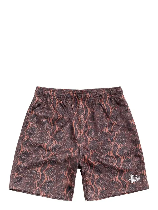 StÜssy Basic Mesh Short "snake" Print - Orange
