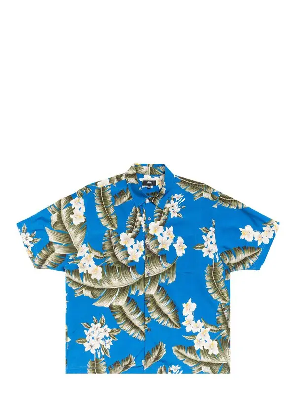 StÜssy Hawaiian Floral Ss Shirt - Blue