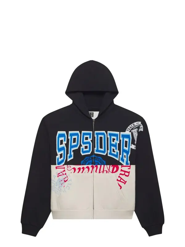SP5DER Campers Field Zip Hoodie - Black