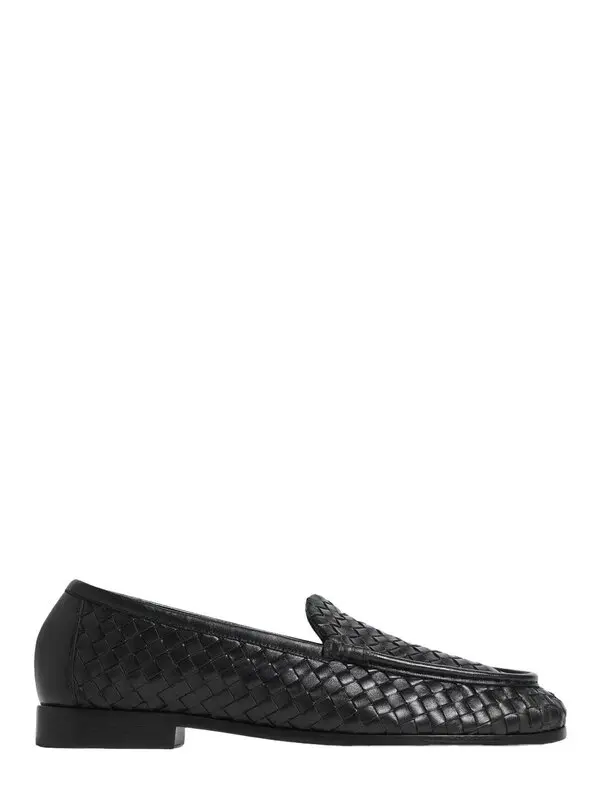 Bottega Veneta Silenzio Lambskin Loafers - Black
