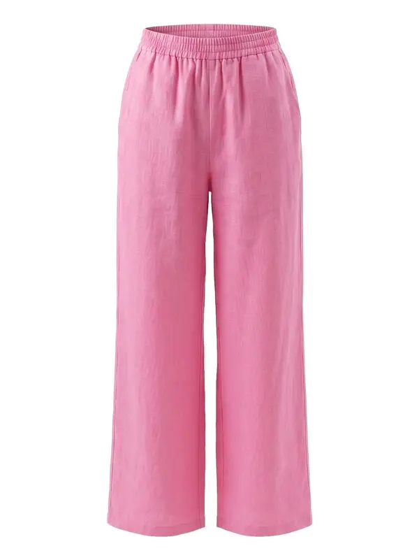 Yumi Kim Jovi Linen Wide Leg Pants - Pink