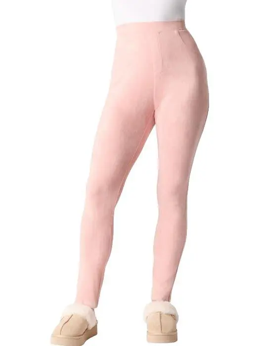 Roaman's Faux Suede Legging - Soft Blush