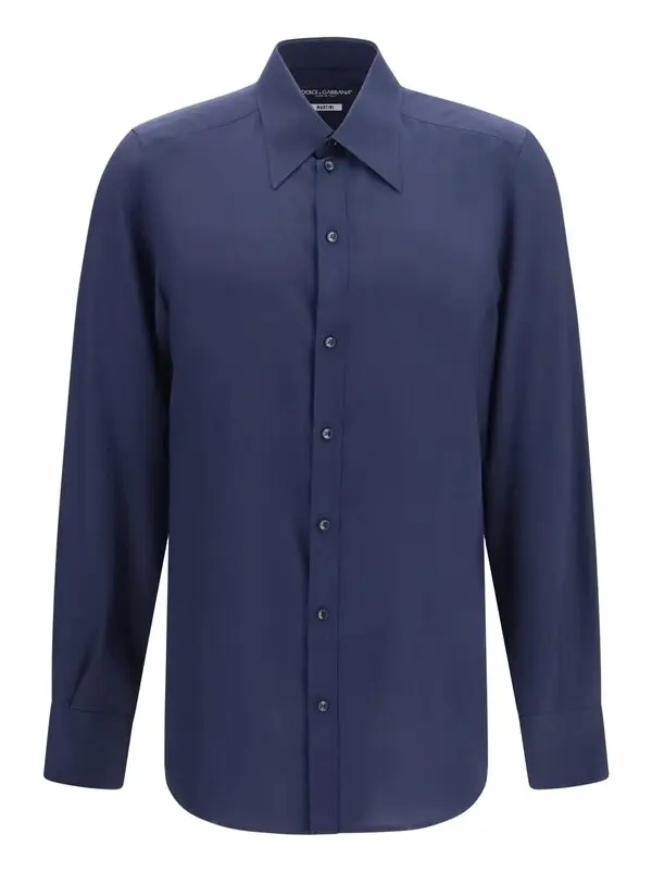 Dolce & Gabbana Gold Crêpe De Chine Shirt - Blue