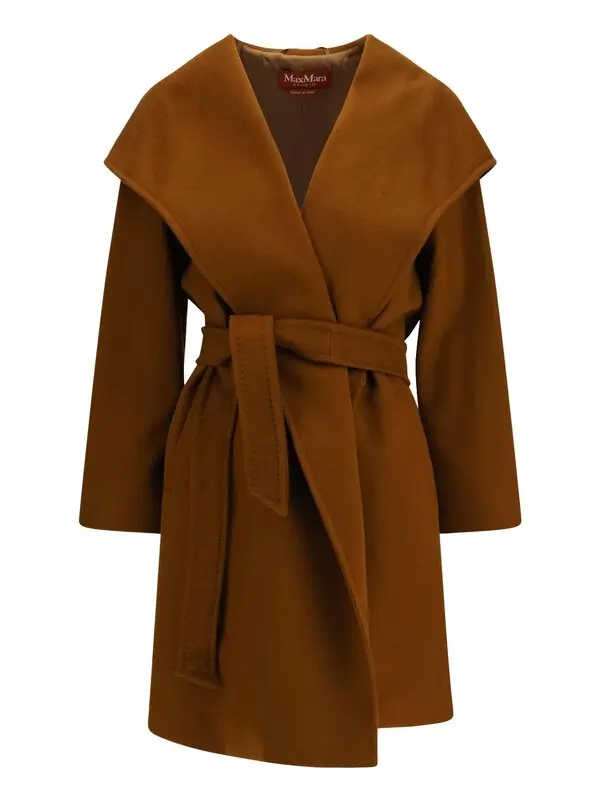 Max Mara Wool Drap Newmang Coat - Brown