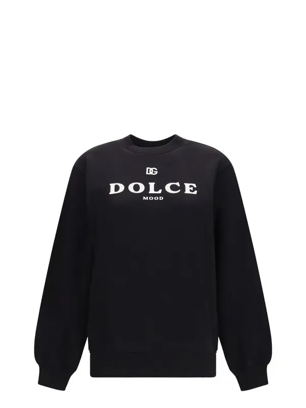 Dolce & Gabbana Cotton Logo Crewneck Sweatshirt - Black