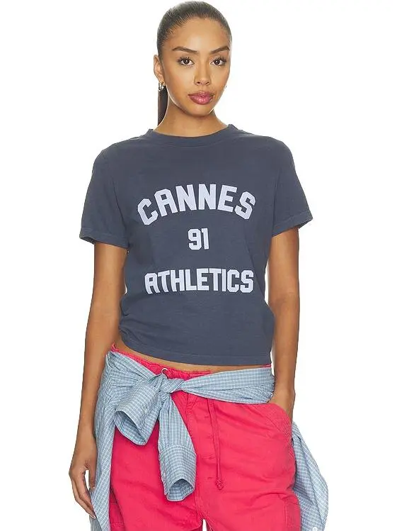 DEPARTURE Cannes 91 Athletics Boxy Tee - Blue