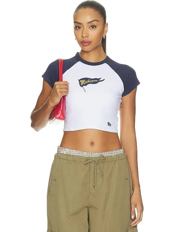 HYPE AND VICE University Of Michigan Homerun T-shirt - Navy