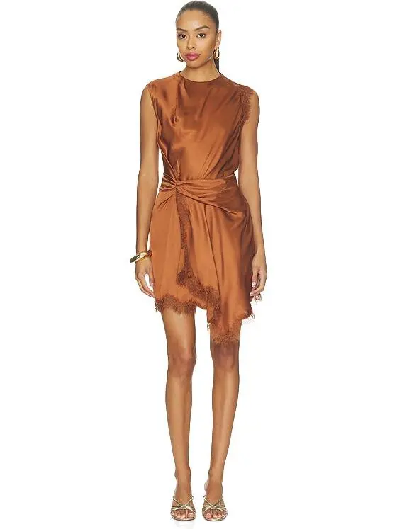 A.L.C. Dion Dress Metallic Copper - Light Chestnut