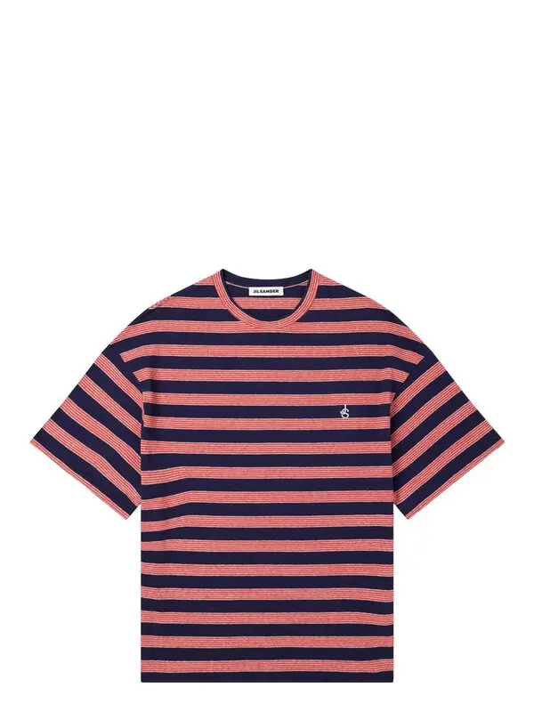 JIL SANDER Striped Cotton-jersey T-shirt - Red
