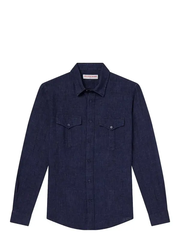 Orlebar Brown Colburn Linen Shirt - Blue