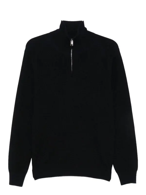 Brioni Wool And Cashmere Turtle-neck Quarter Zip Sweater - Blue