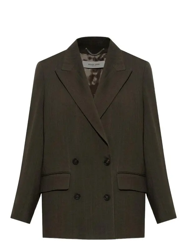 GOLDEN GOOSE Double-breasted Jacket With Notch Lapel And Button Details - Brown