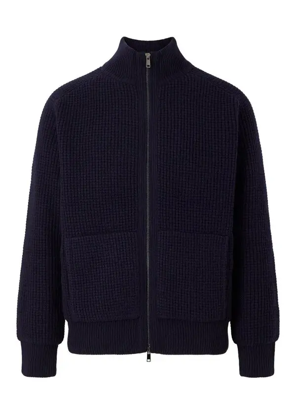 Altea Virgin Wool Padded Bomber Jacket - Blue