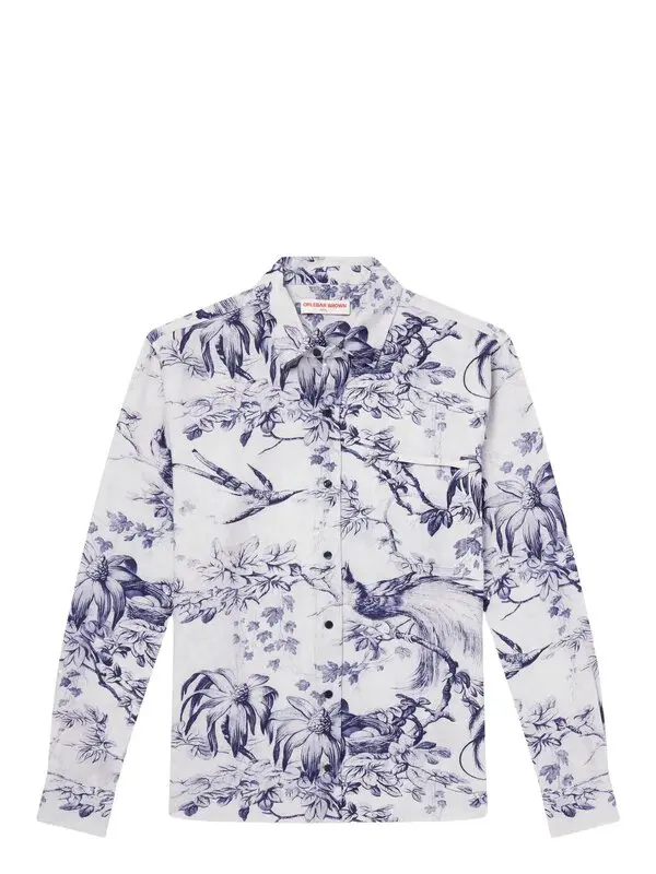 Orlebar Brown Grasmoor Printed Linen Shirt - Blue