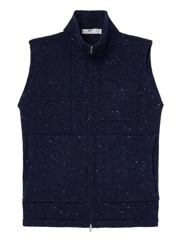 Inis Meáin Lifeline Wool And Cashmere-blend Gilet - Blue