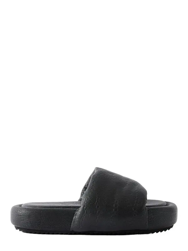 Rick Owens Full-grained Leather Chancla Slides - Black