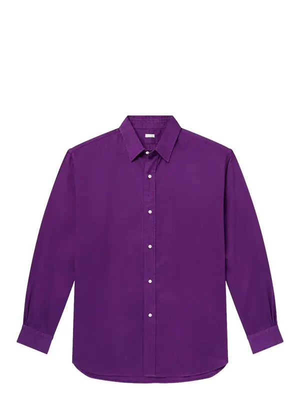 A.PRESSE Cotton-twill Shirt - Purple