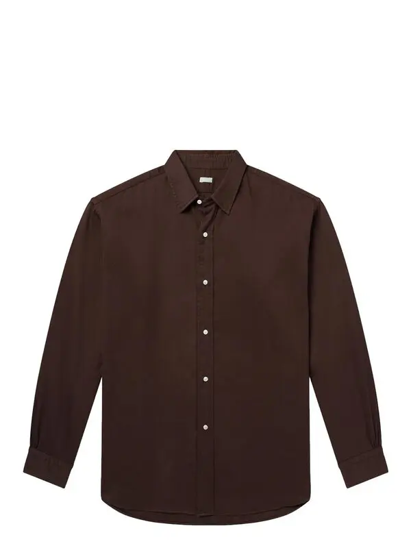 A.PRESSE Cotton-twill Shirt - Brown