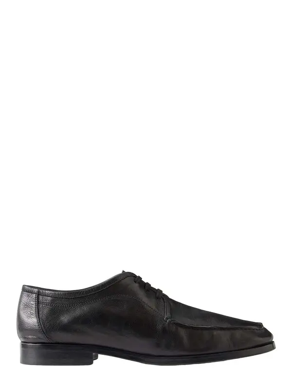 THE ROW Nino Leather Derby Shoes - Black