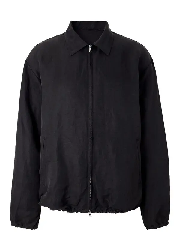 SSSTEIN Linen And Silk-blend Satin Blouson Jacket - Black