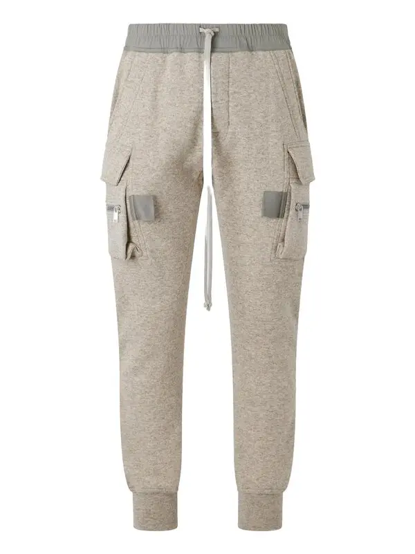 Rick Owens Mastodon Tapered Wool And Cotton-blend Jersey Sweatpants - Neutrals