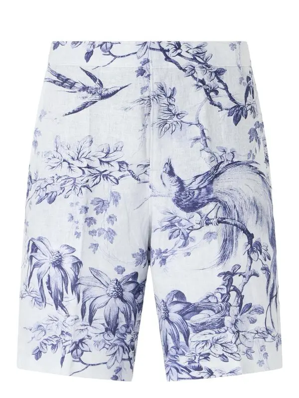Orlebar Brown Laurent Straight-leg Linen Shorts - Blue