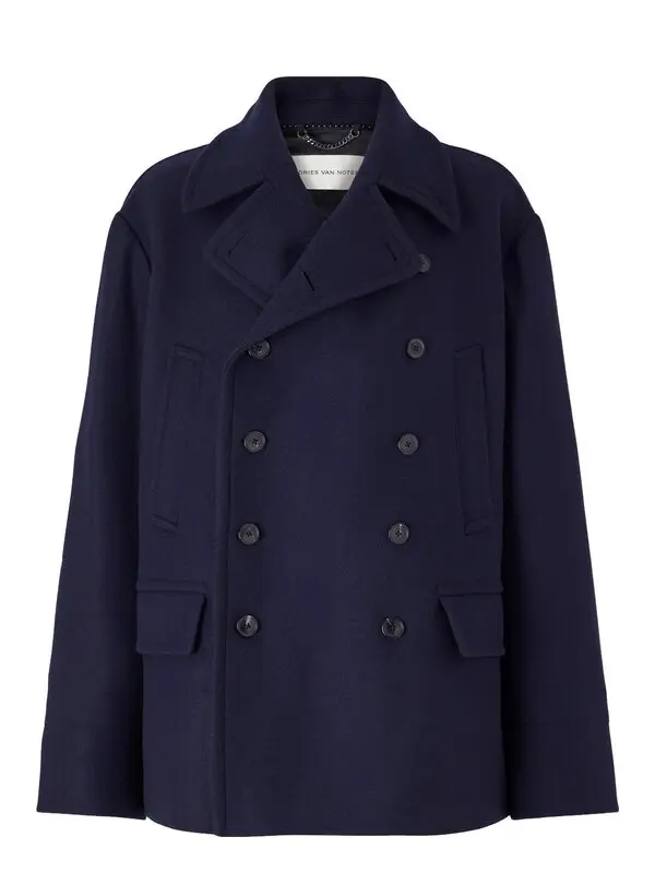 Dries Van Noten Double-breasted Wool-blend Coat - Blue