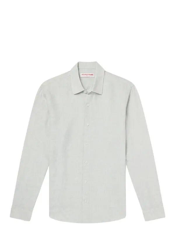 Orlebar Brown Giles Linen Shirt - Green