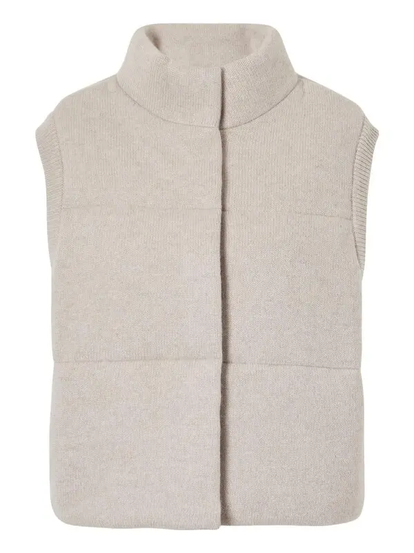 Le Kasha Ribbed Cashmere Puffer Vest - Neutrals