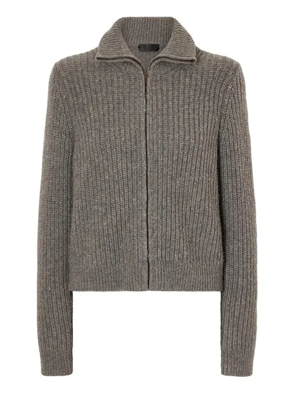 NILI LOTAN Arlen Merino Wool-blend Cardigan - Gray