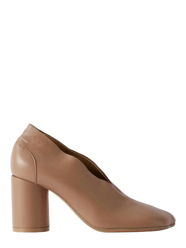 MAISON MARGIELA Leather Court 85 Pumps - Camel