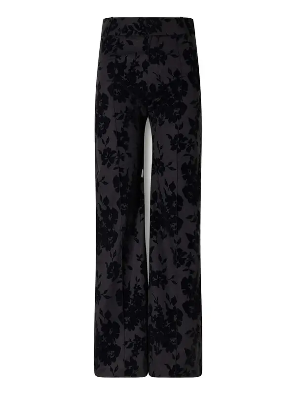 DESTREE Yoshitomo Flocked Straight-leg Pants - Black