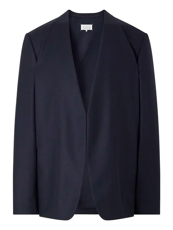 MAISON MARGIELA Minimal Virgin Wool Blazer - Navy