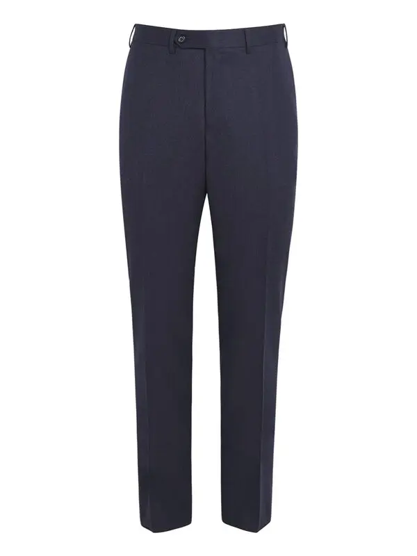 Canali Wool Slim Tailored Trousers - Navy