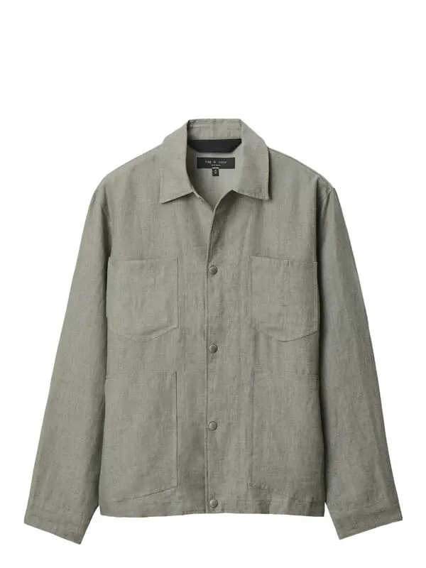 Rag & Bone Calder Linen Workwear Jacket - Grey