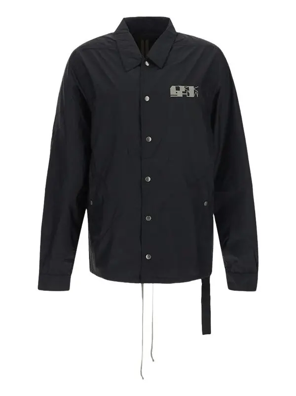 Rick Owens Chest Logo-print Shirt Jacket - Black