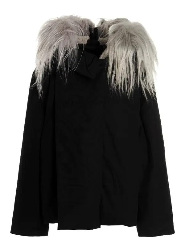 Rick Owens Hooded Down Jacket With Removable Lining - Black