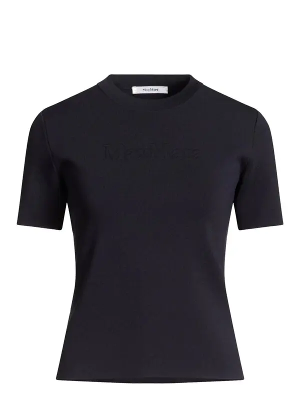 Max Mara Short-sleeved Crew Neck Sweater - Black
