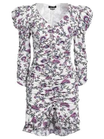 Isabel Marant Étoile Floral Print Gathered Sheath Dress - Gray