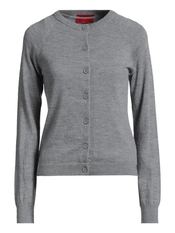 MAXCO. Max&co. Long-sleeved Crew Neck Cardigan - Gray
