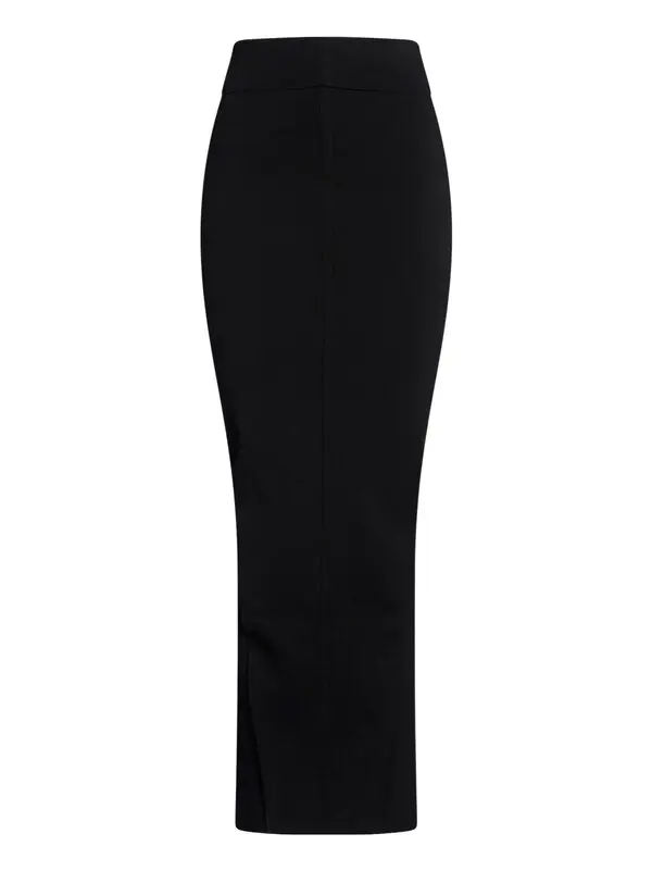 Rick Owens Minimalist Solid Color Midi Skirt - Black