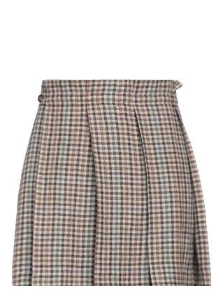 Brunello Cucinelli Checked Pleated Skirt - Gray