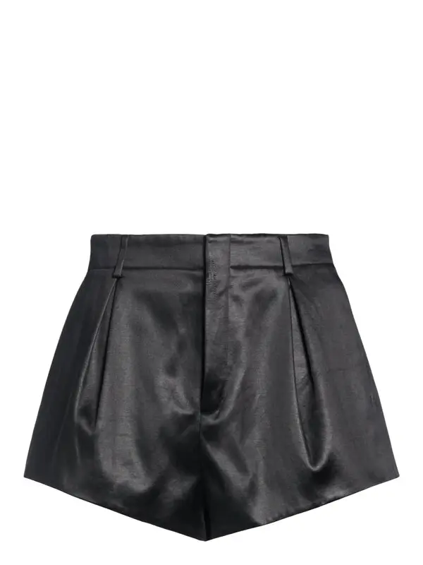 Saint Laurent Pleated Shorts - Black