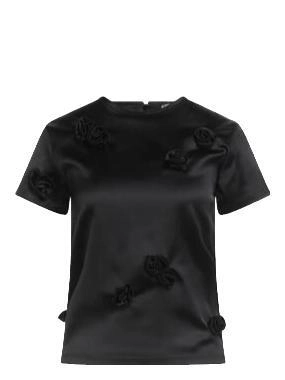 Sportmax Short Sleeve Embellished Top - Black