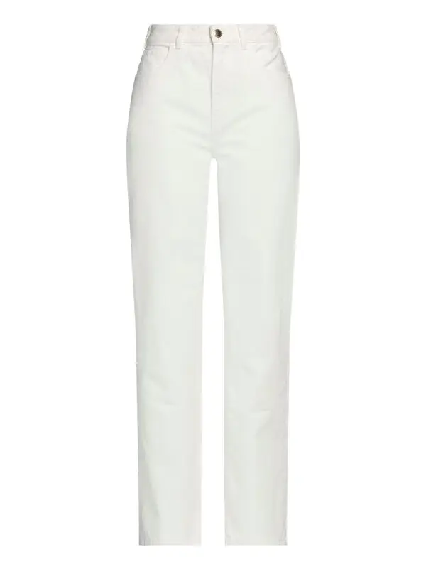 Chloé High-waisted Straight-leg Pants - White