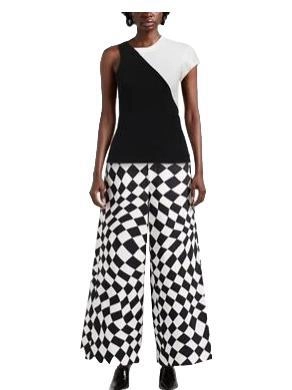 MAISON MARGIELA Two-tone Asymmetrical Top - Black