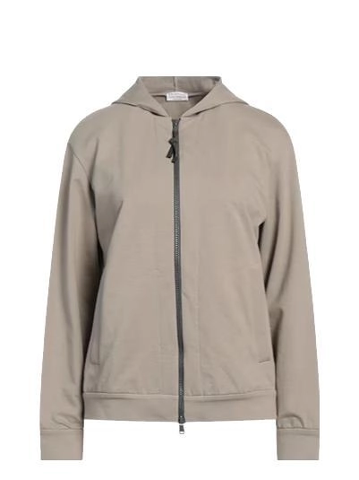 Brunello Cucinelli Zip Up Hooded Sweatshirt - Nude