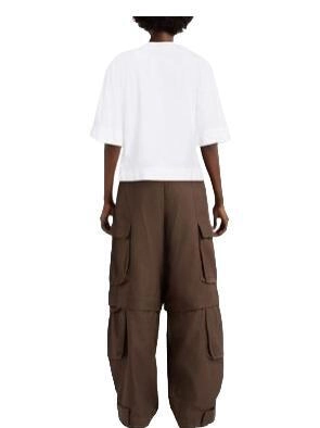 GANNI Cropped Crew-neck Blouse - White